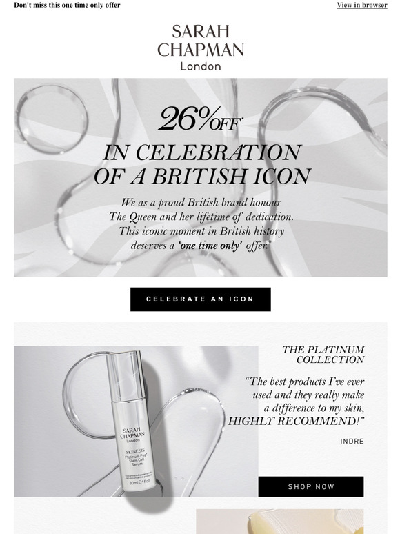 Sarah Chapman: 26% off in celebration of a British Icon | Milled