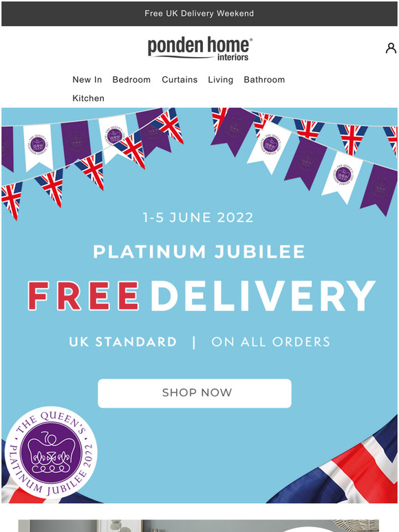 Ponden Home Interiors: Celebrate Platinum Jubilee with Free Delivery ...
