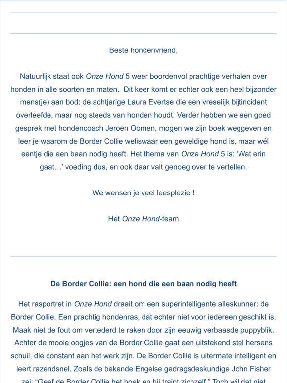 Onze Hond: Onze Hond | De nieuwe editie is uit | Rasportret: Border ...
