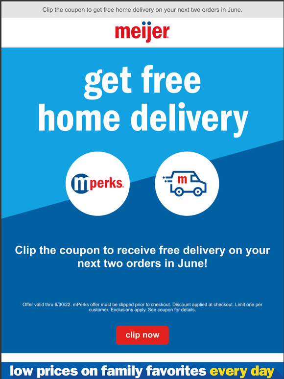 Meijer: Get Free Home Delivery | Milled