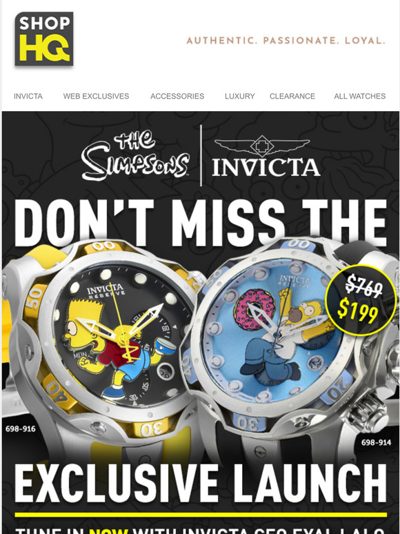 ShopHQ: Invicta | Simpsons - Tune in NOW for the Exclusive Launch! | Milled