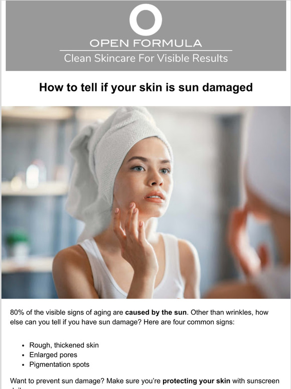 Open Formula: How to recognize sun damage | Milled