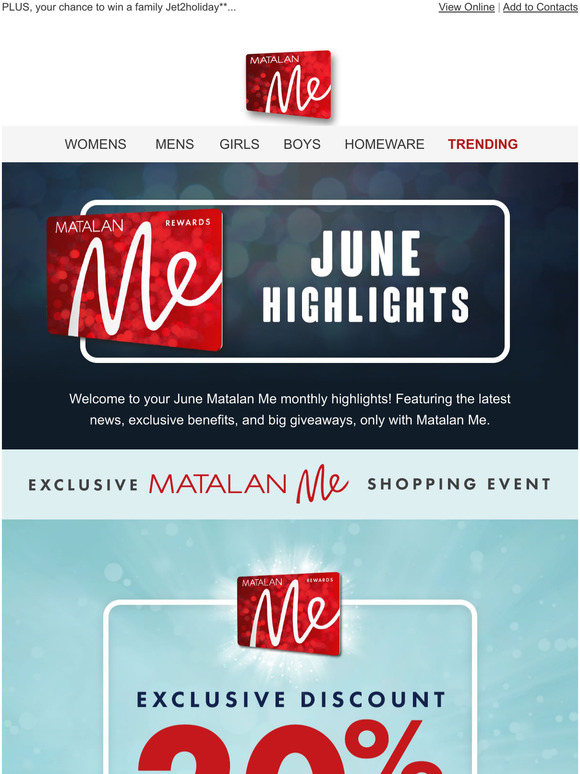 Matalan: Your June Rewards Highlights + Exclusive 20% off! | Milled