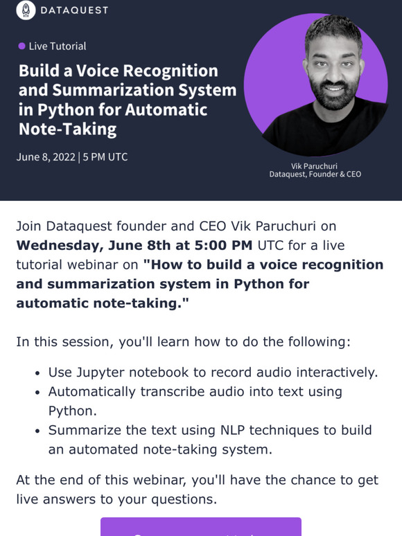 Dataquest Learn How To Build A Voice Recognition And Summarization System In Python For