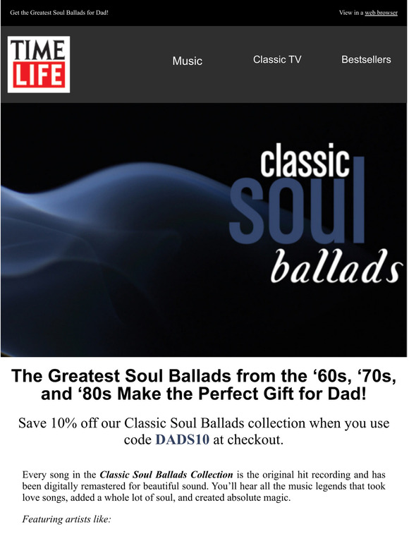 TimeLife: Celebrate Father's Day With 10% Off Our Classic Soul Ballads ...