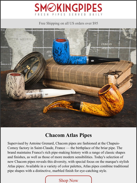 Smokingpipes: Chacom Atlas Pipes | Modern French Classics | Milled