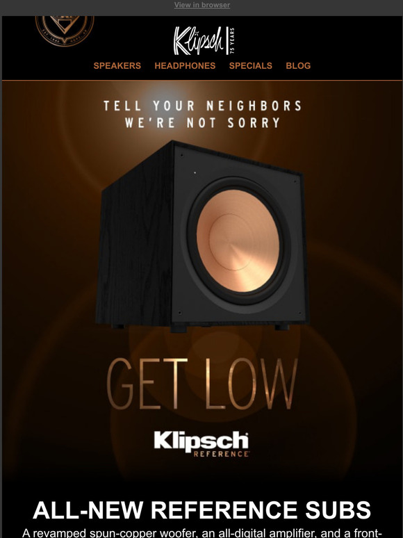 Klipsch: NEXT-GEN REFERENCE SUBS: Feel The Difference | Milled