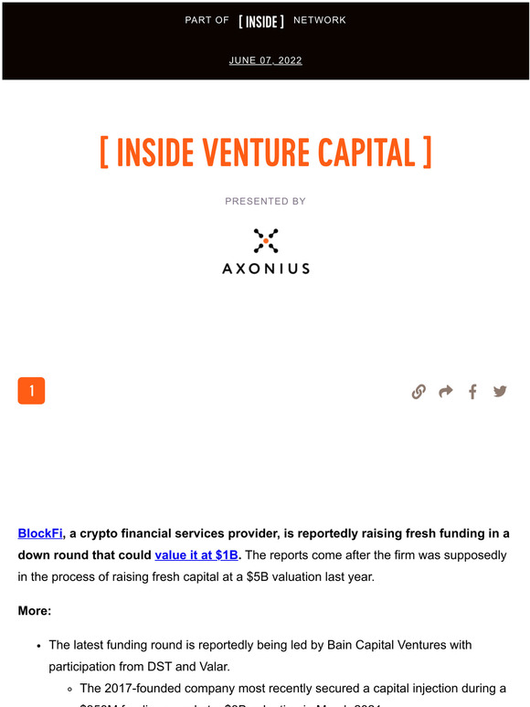Inside: BlockFi may be joining the ranks of companies forced to take a ... Inside: BlockFi may be joining the ranks of companies forced to take a ...