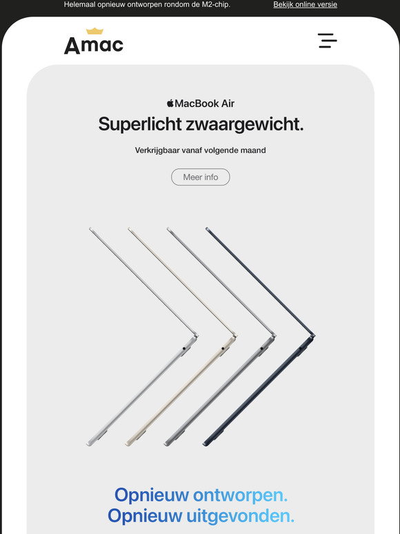 Amac NL: M, maak kennis met de gloednieuwe MacBook Air | Milled