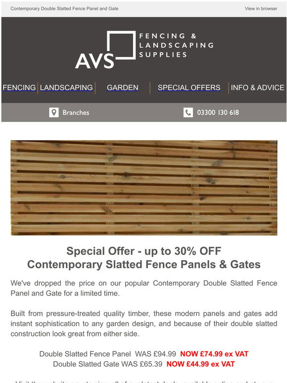 AVS Fencing Supplies: Special Offer - Double Slatted Fence Panel & Gate ...