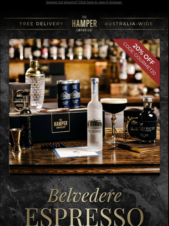 The Hamper Emporium: 20% Off* Belvedere Espresso Martini Hamper | Milled