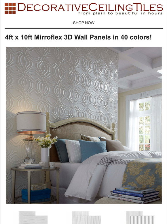 Decorative Ceiling Tiles: Introducing 4ft x 10ft Mirroflex 3D Wall ...