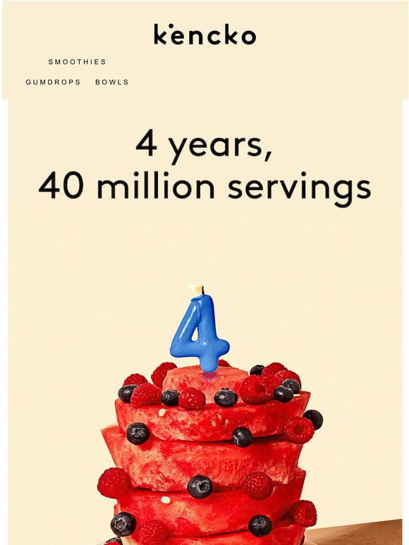 kencko: 4 years, 40 million servings of fruits & veggies | Milled