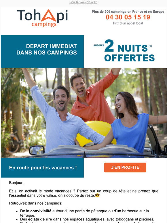 Tohapi: 📣 Jusqu'à 2 nuits offertes pour votre départ en vacances ...