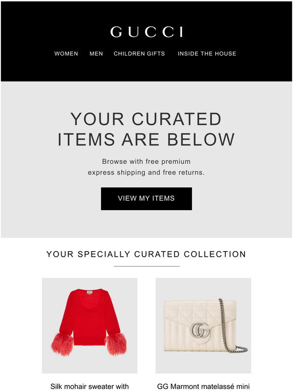 Gucci: The items you viewed are waiting. | Milled