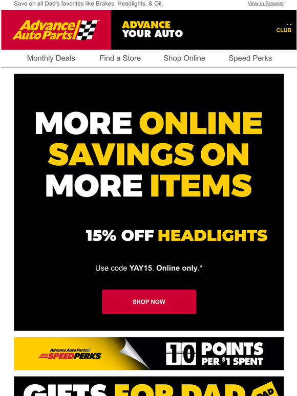 Advance Auto Parts: Make Dad's Day—Save 15% on MORE | Milled