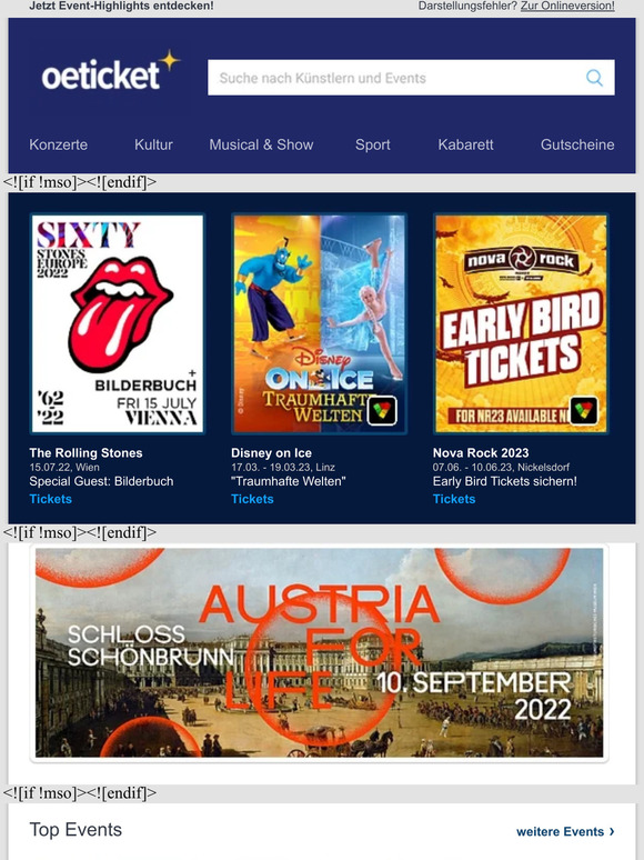 oeticket.com AT: The Rolling Stones (Special Guest: Bilderbuch) | Disney on Ice | Nova Rock 2023 ...