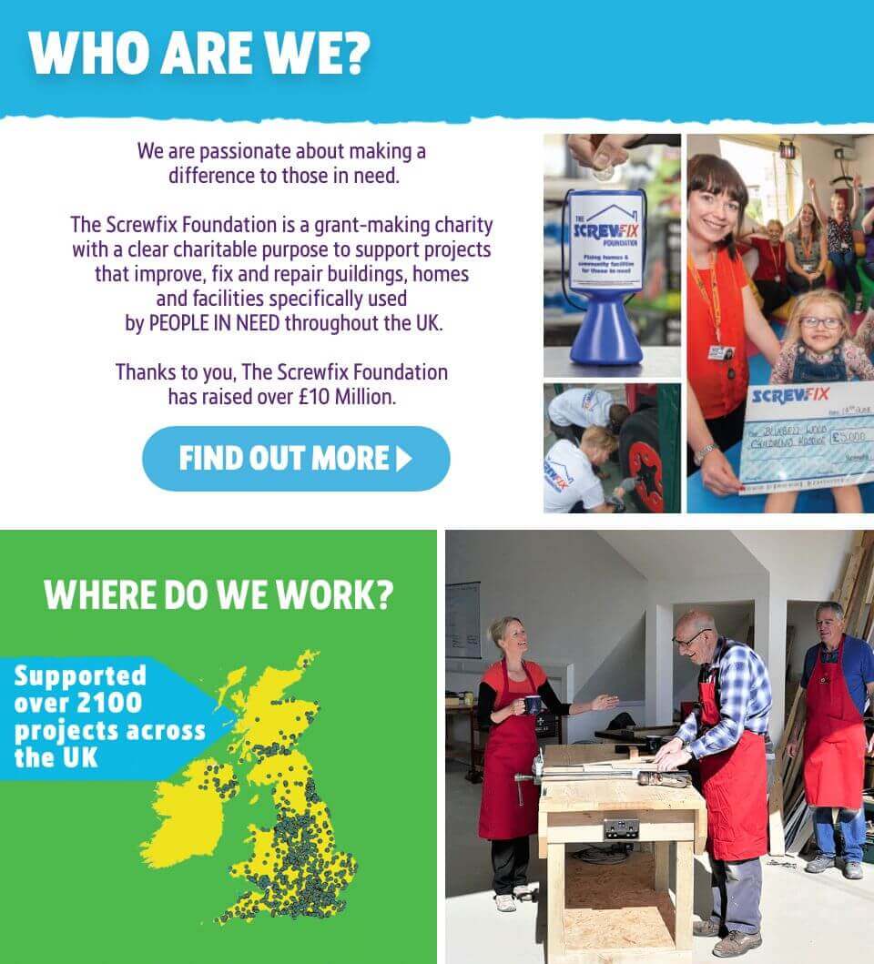 Screwfix: THANKS TO YOU, The Screwfix Foundation has raised over £10 ...