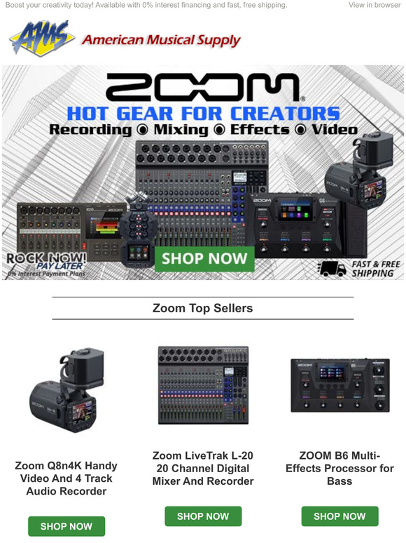 American Musical Supply: Great Gear from Zoom ️ Recording, Mixing ...