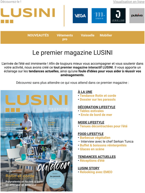 Vega: Le premier magazine interactif LUSINI 🤓 100% outdoor | Milled