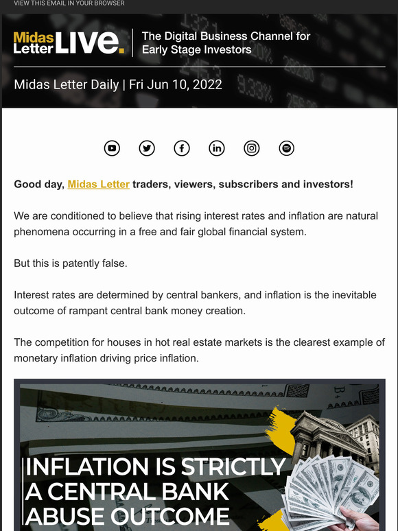 Midas Letter: 💰 Inflation is Strictly a Central Bank Abuse Outcome | Milled