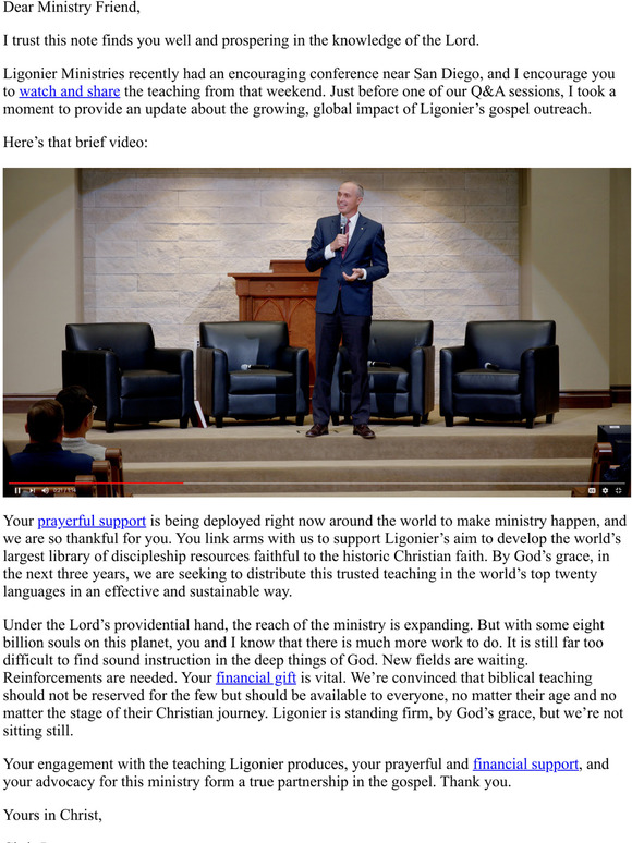 Ligonier Ministries: An update on Ligonier’s global gospel outreach ...