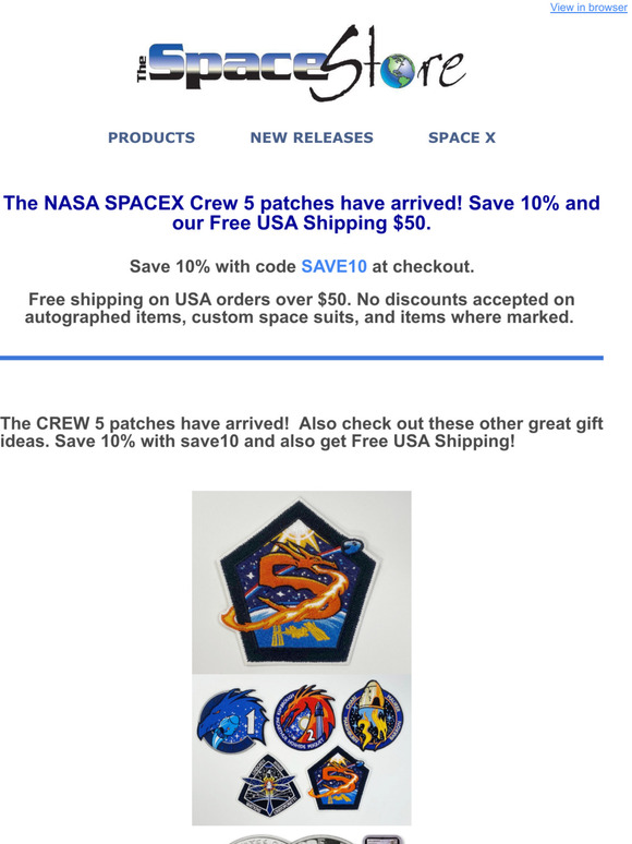 The Space Store: The NASA SPACEX Crew 5 patches have arrived! Maybe the ...