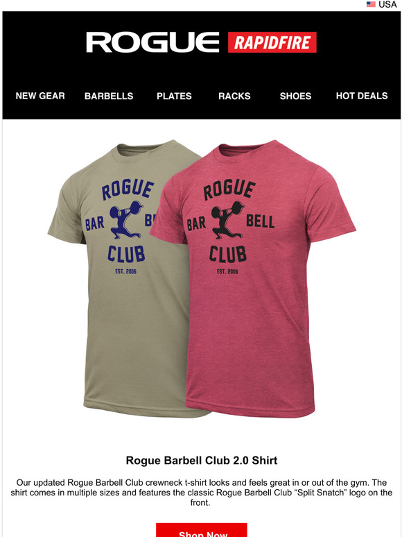Rogue Fitness: Just Launched: Rogue Barbell Club 2.0 Shirt, Rogue Basic ...