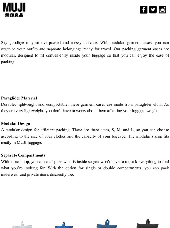 MUJI: Modular Packing with Garment Cases | Milled