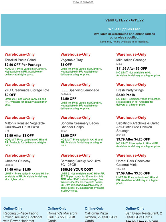 Costco: In-Warehouse Hot Buys Start Tomorrow, 6/11/22! Plus Shop Online ...