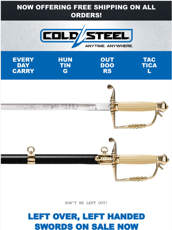 Cold Steel: Left Handed Sword Blowout | Cold Steel | Milled
