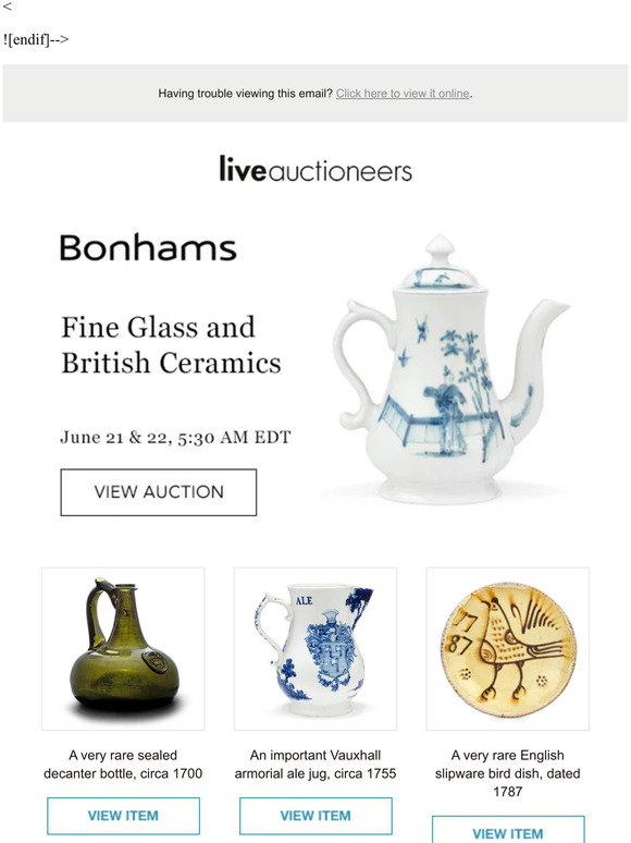 LiveAuctioneers: Bonhams | Fine Glass and British Ceramics | Fine Books ...