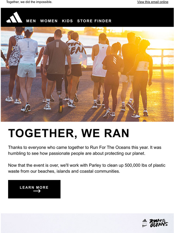 adidas: Thank you for running for the oceans! | Milled