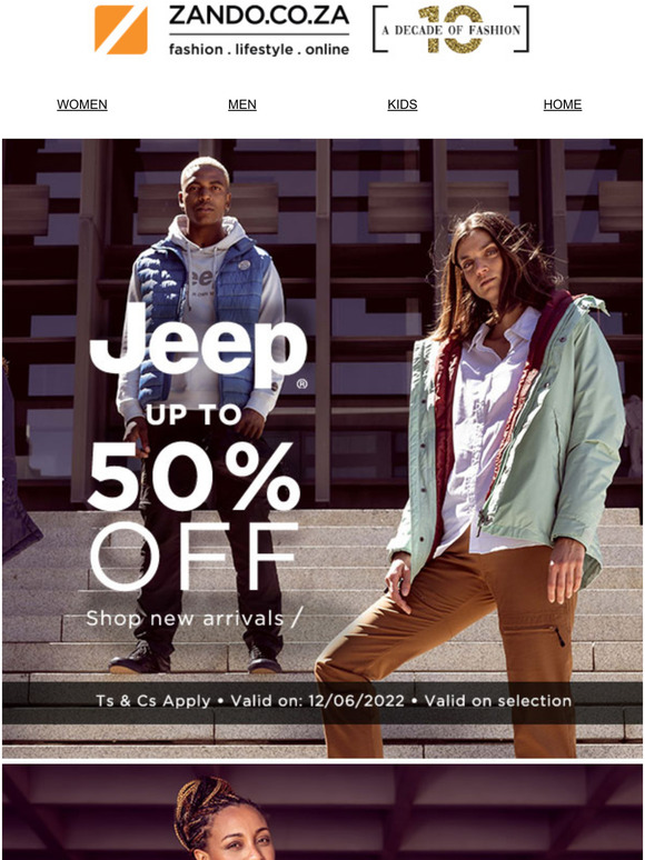 Zando SA: Sunday Special 😍 Up to 50% off Jeep 🔥 | Milled