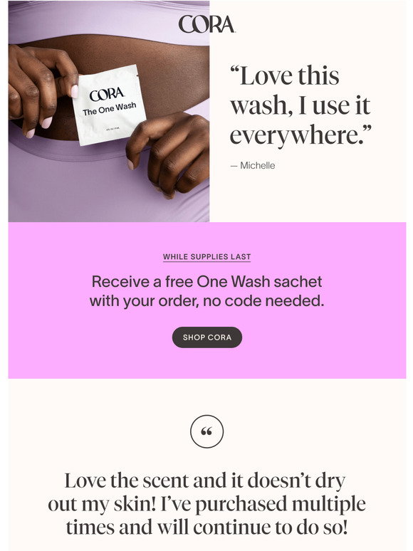 Cora: Limited Time: Free One Wash | Milled