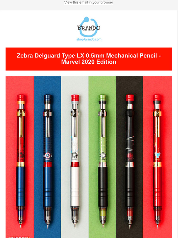 Brando: Zebra Delguard Type LX 0.5mm Mechanical Pencil - Marvel 2020 ...