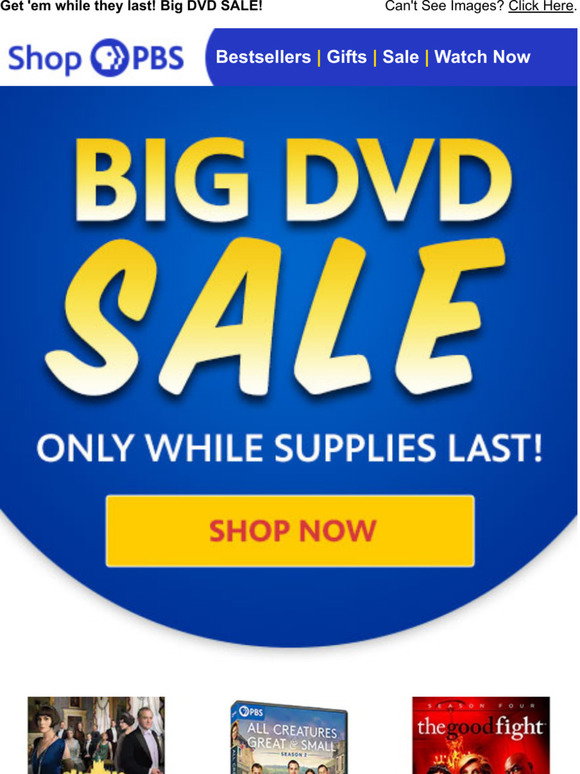 Shop.PBS.org: Super Savings on your favorite DVDs! | Milled
