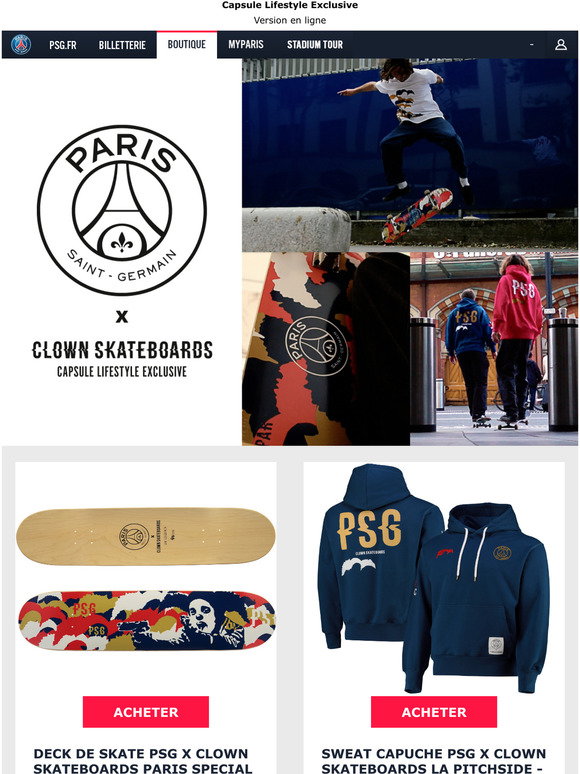 boutique officielle du psg: Paris Saint-Germain x Clown Skateboards ...