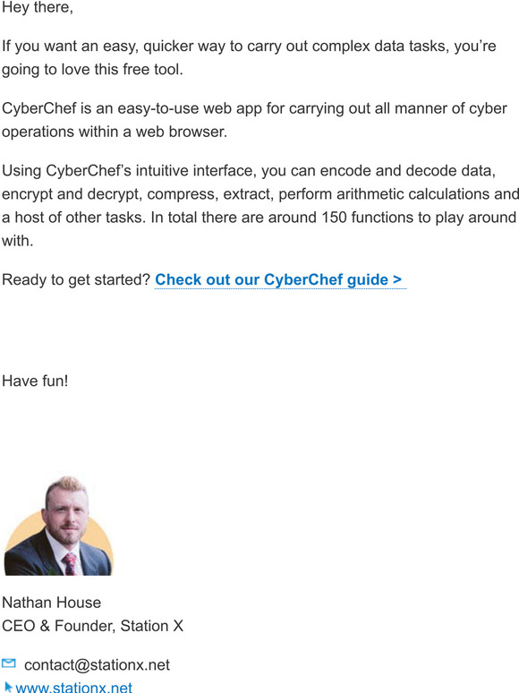 StationX: CyberChef: The Cyber Swiss Army Knife | Milled StationX: CyberChef: The Cyber Swiss Army Knife | Milled