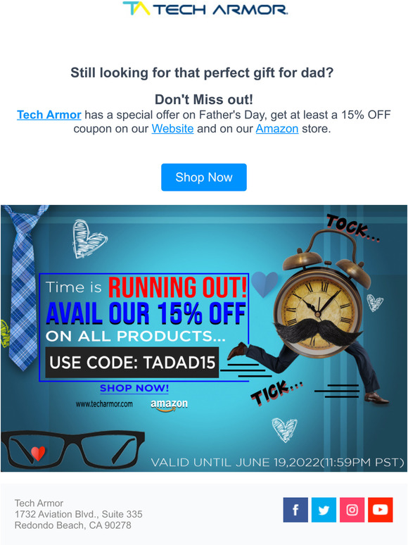 TechArmor: Father’s Day is Almost Here! Save 15% Off | Milled