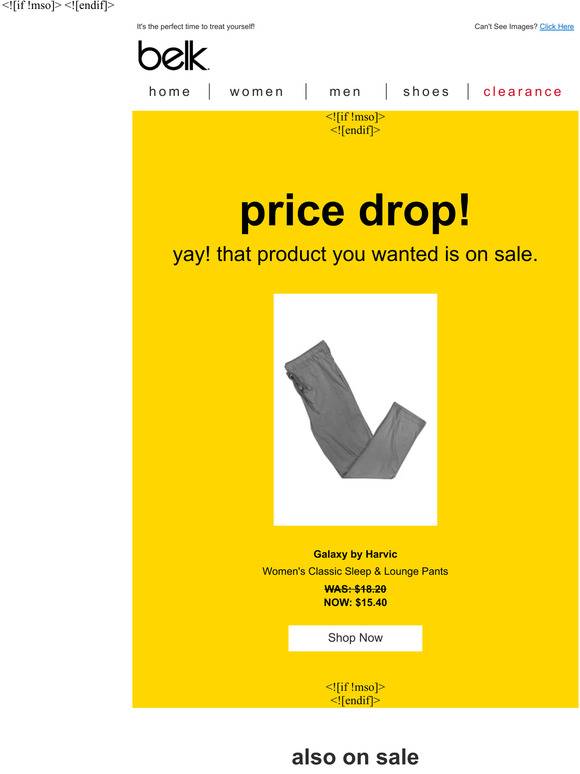 Belk: Good news! Items you viewed are on sale 👏 | Milled