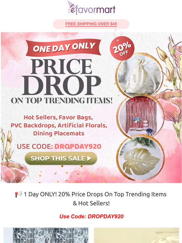 eFavormart: 📢 1 Day ONLY! 20% Price Drops On Top Trending Items & Hot ...