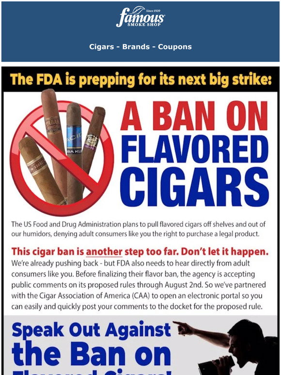 Famous Smoke Shop: A flavored cigar ban? It can happen. Your help is ...