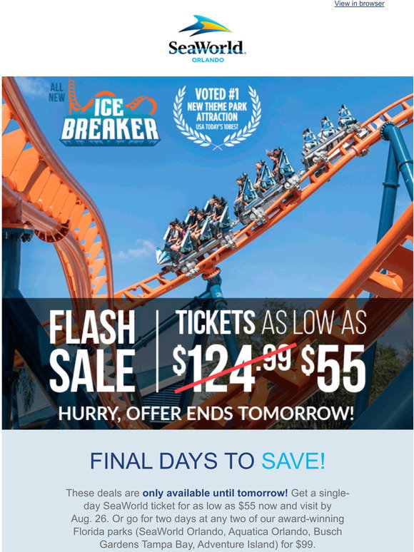 SeaWorld: FINAL DAYS: Tickets as Low as $55 | Milled