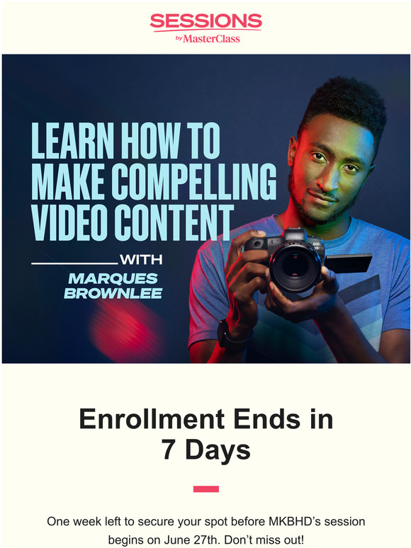 masterclass: Enrollment for MKBHD’s session ends in 7 days | Milled