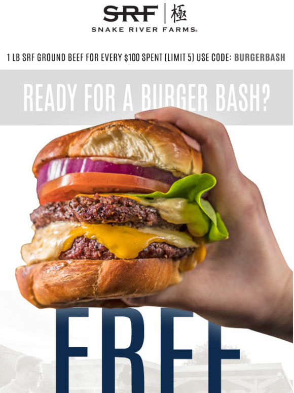 Snake River Farms: Burger Bash Starts Now 🍔 FREE Burger This Way | Milled