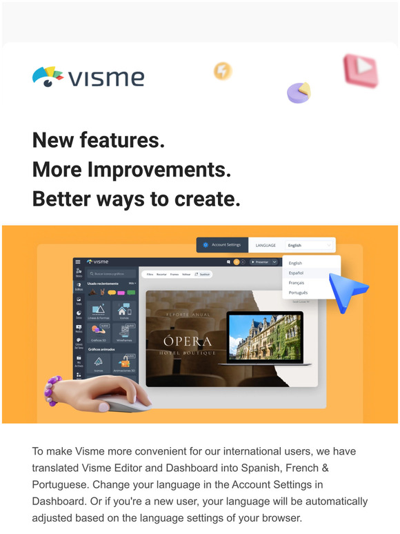 Visme: New Features in Visme - 3 New Languages, Animated Documents ...