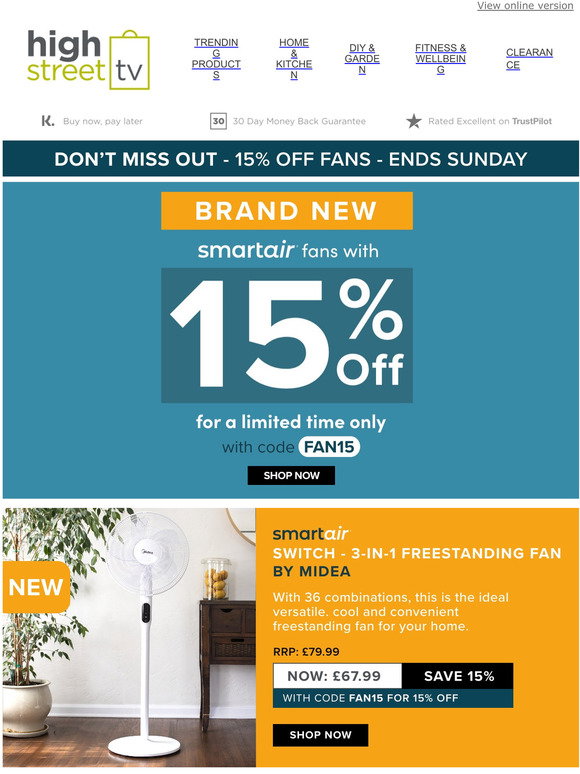 High Street TV: Discover our brand new FANS with 15% off! | Milled