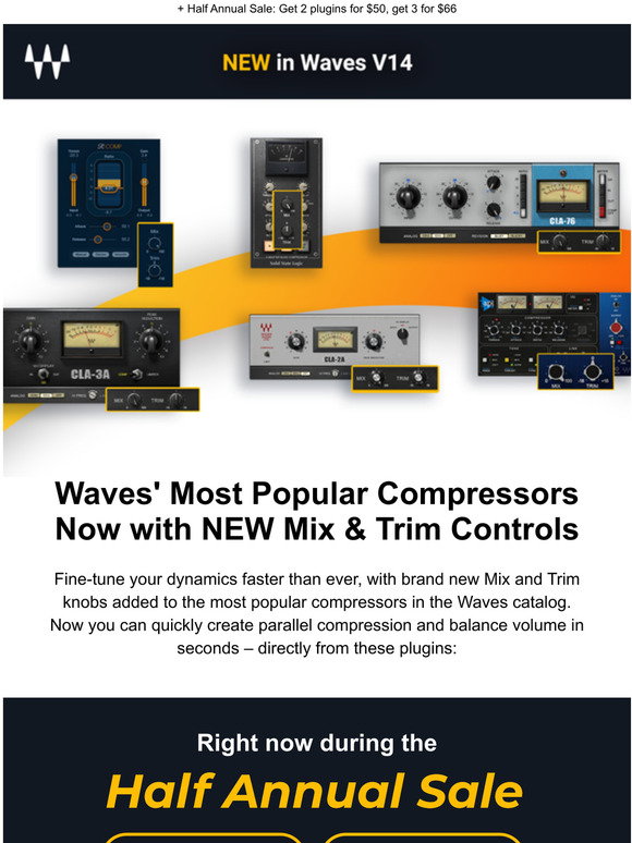 Waves Audio: NEW in V14 🎛 New controls for our most popular compressors ...