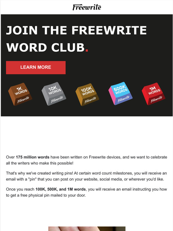 Freewrite Store: Do you know about the Freewrite Word Club? | Milled